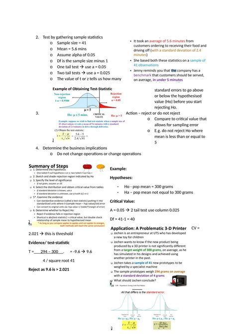 Business Statistics Notes Etx1100 Business Statistics Monash