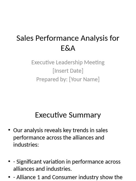 Sales Performance Analysis Eanda Pdf