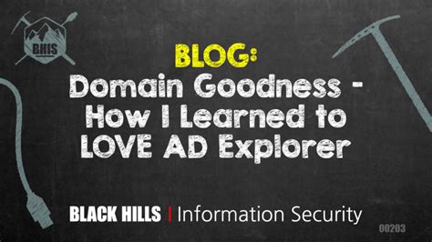 Domain Goodness How I Learned To Love Ad Explorer Black Hills