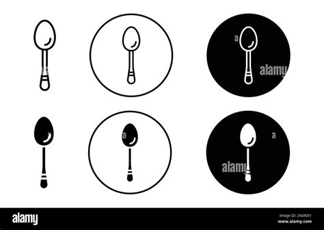 Spoon Icon Vector Logo Set Collection For Web App Ui Stock Vector Image
