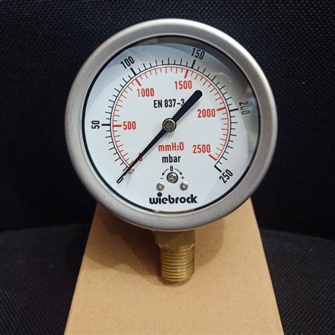 Jual Low Pressure Gauge Indicator Manometer 250 Mbar Diameter 4