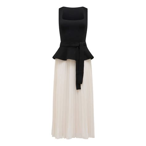 Peony Pleat Mixed Dress