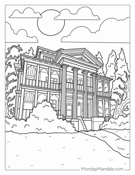 Big Halloween Coloring Pages Haunted Houses 2025