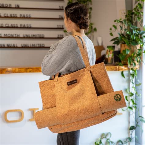 The Best Natural Cork Tote Bag With Yoga Mat Holder Yoloha Yoga The Best Natural Cork Tote Bag With Yoga Mat Holder Yoloha Yoga