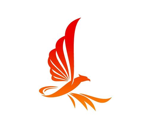 Phoenix Bird Icon Firebird Flying On Fire Wings 24395391 Vector Art At