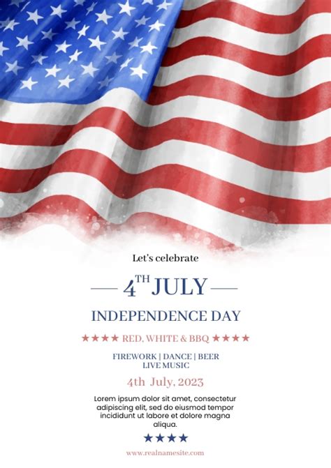 4th Of July A4 Template Postermywall