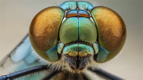 Detailed View Of A Dragonfly S Compound Eyes Stock Illustration