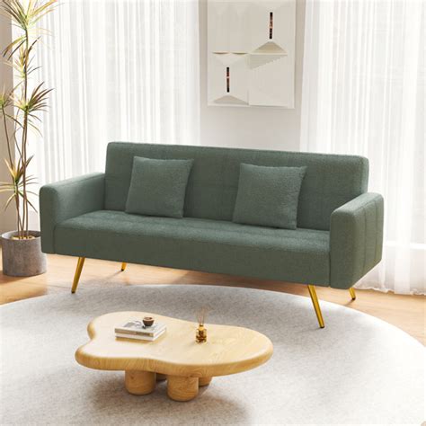 Mercer41 Timiah Twin 7126 Velvet Cushion Back Convertible Sofa Wayfair