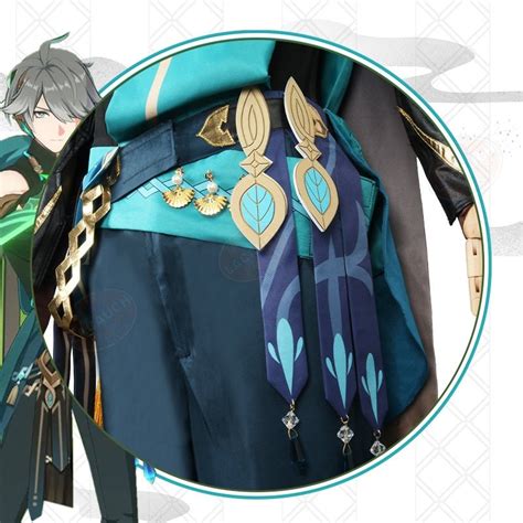 Genshin Impact Al Haitham Cosplay Costume With Wig Anime Halloween