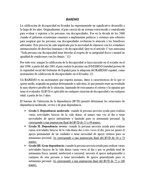 Generalidades Sobre Tabla De Baremo Pdf