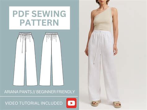 Pants Sewing Pattern Pdf Easy Sewing Pattern For Womens Linen Pants