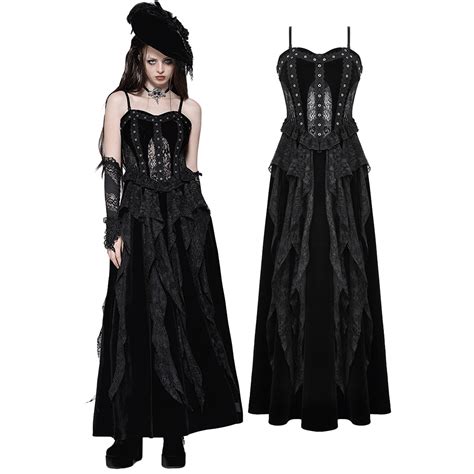 Sleek Lace And Velvet Corset Dress With Ruffled Details