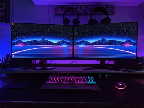 My Dual Monitor Setup Love The Colors Dual Monitor Setup Gaming