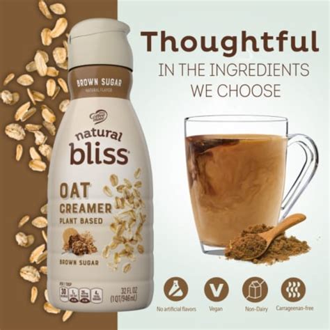 Natural Bliss Brown Sugar Flavored Oat Milk Creamer Non Dairy Coffee