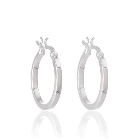 Silver Medium Flat Hoops