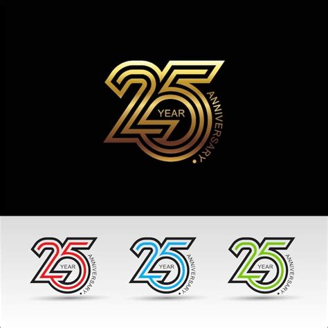 Premium Vector Set Of 25th Anniversary Logo Design Template