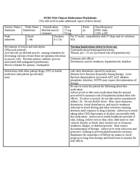Dantrium Pdf Adverse Effect Medical Treatments