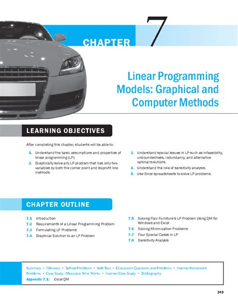Quantitative Analysis For Management Qm 101 Linear Programming
