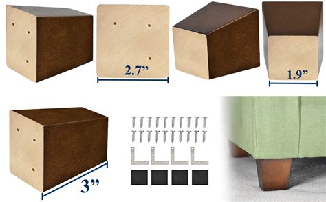 Aoryvic 3 Inch Furniture Legs Wood Sofa Legs Universal