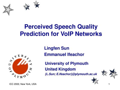 Ppt Perceived Speech Quality Prediction For Voip Networks Powerpoint