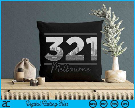 Melbourne 321 Area Code Skyline Florida Vintage Svg Png Cutting Files