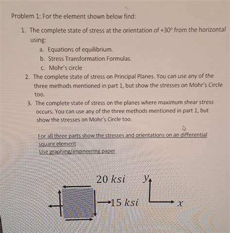 Solved Roblem 1 For The Element Shown Below Find 1 The