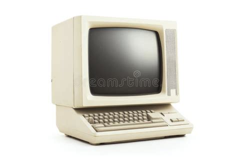 Vintage Computer Setup With Keyboard And Monitor Stock Image Image Of Obsolete Tech 368297099