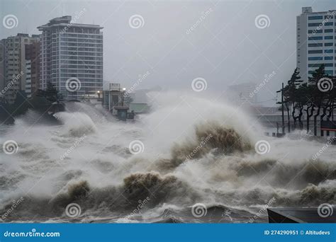 Massive Waves A Perfect Storm Big Waves Or Tsunamis Royalty Free Stock