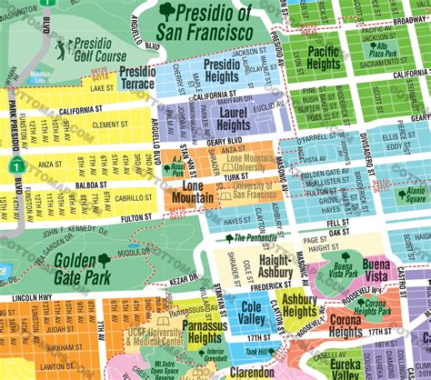 Map Of San Francisco Neighborhood Districts Cemk