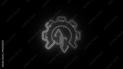 neon open source animated icon on dark background glowing animated