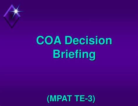 Ppt Coa Decision Briefing Powerpoint Presentation Free Download Id 3409910