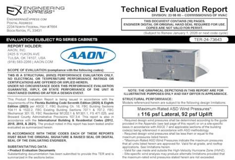 Aaon Cfa B C And D Units Technical Evaluation