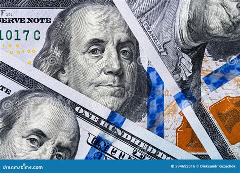 Macro Shot Of A Brand New One Hundred Dollar Bill Showing The Face Of