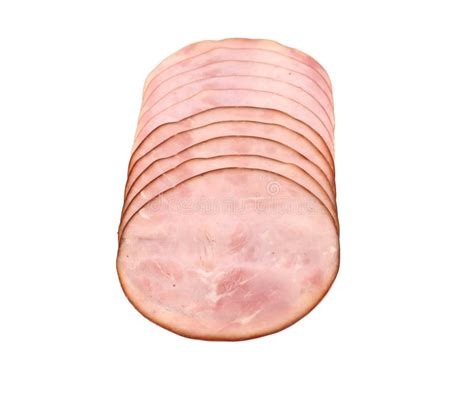 Row Of Smoked Ham Slices With Round Shape Stock Image Image Of Slices Grocery 256250277