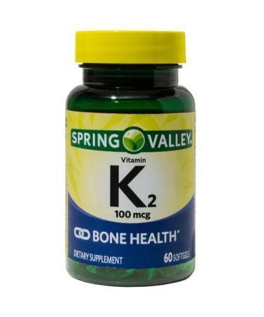 Spring Valley Vitamin K2 100 Mcg Softgels For Bone Health 60 Count