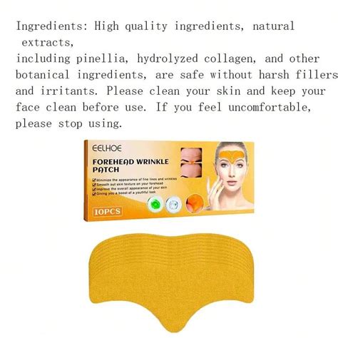 10pcs Yellow Forehead Lift And Wrinkle Reduction Patch Anti Aging Face