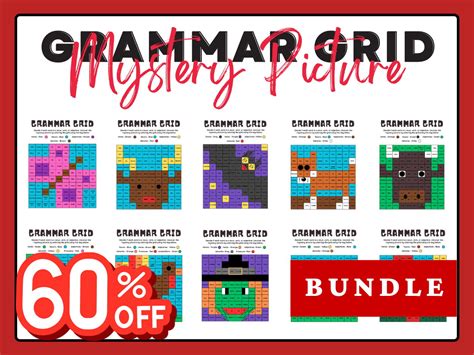 Grammar Grid Parts Of Speech Color By Code Bundle End Of The Year