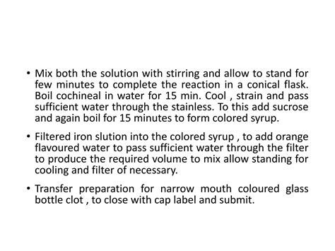 To Prepare And Submit Compouns Ferrous Phosphate Syrup Wps Officepptx
