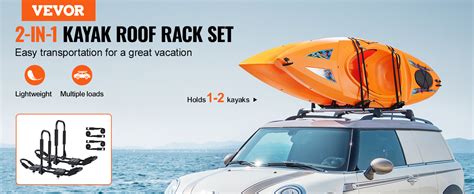 Vevor Kayak Roof Rack 1 Pair J Bar Soft Roof Rack Top Mount Tie Down
