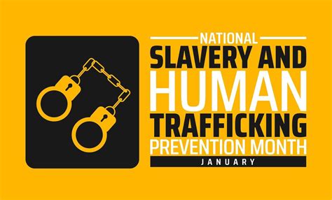 National Slavery And Human Trafficking Prevention Month With Handcap