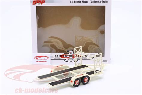 Gmp 118 Tandem Car Trailer Holman Moody Cream White 18995 Model Car