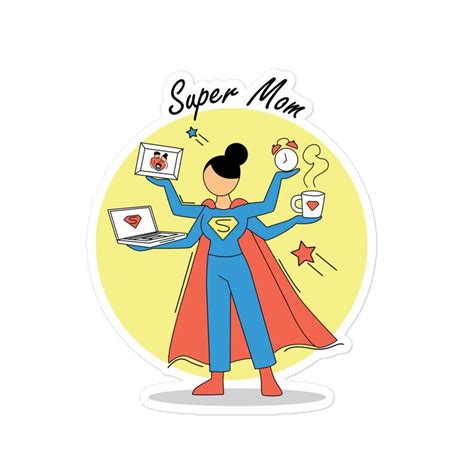 Super Mom Multitasking Sticker Etsy