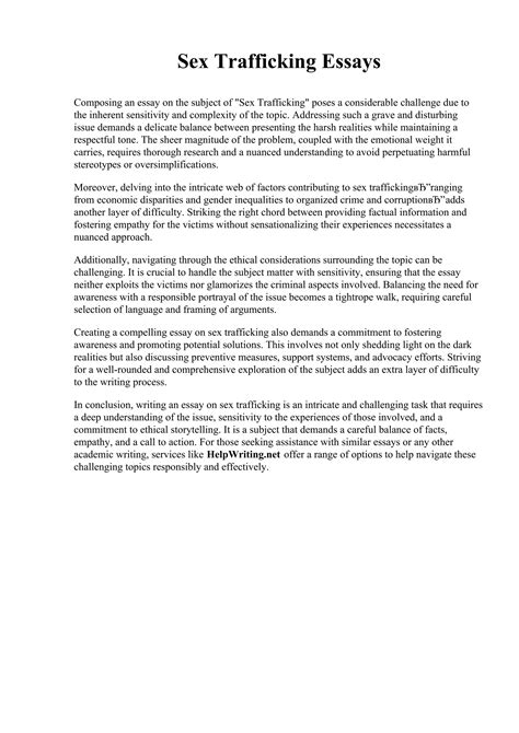 Sex Trafficking Essayspdf