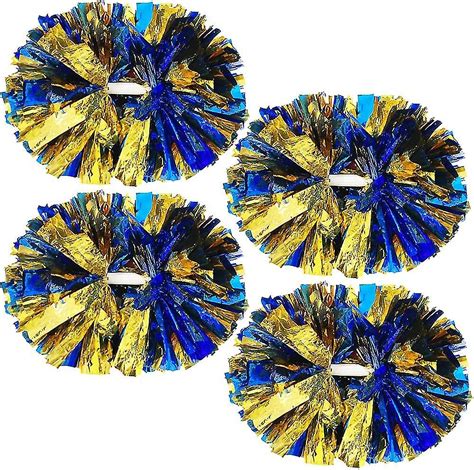 4 Pack Cheerleading Pom Poms Metallic Cheer Pom Poms With Training