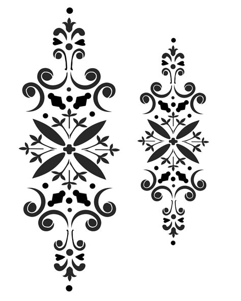 Paris Flourish 1 Stencil 8x10