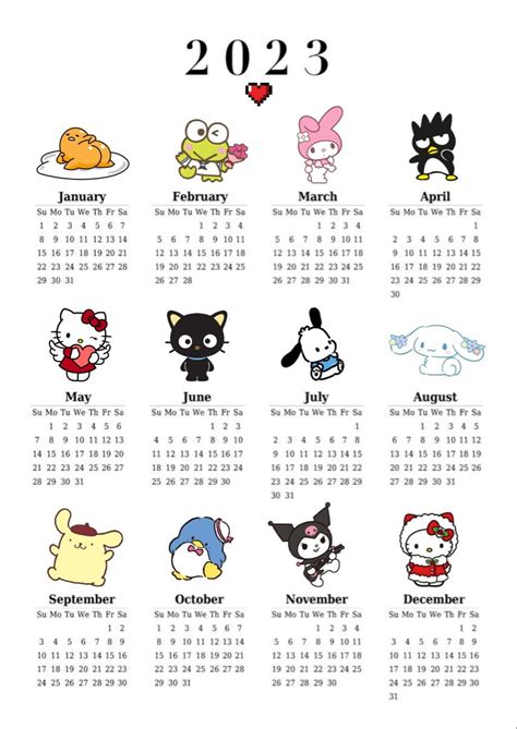 Sanrio Calendar Poster Tasarımları Poster Tasarım