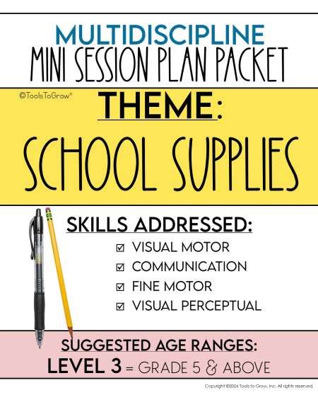 Level 3 Mini Session Plans Themed Therapy Session Plans Therapy