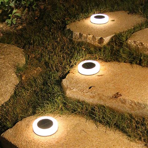 4 Buah Lampu Taman Surya Luar Ruangan Led Lampu Tanah Surya Tahan Air Lanskap Jalur Lantai Di