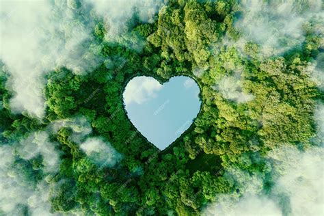 Premium Photo A Heart Shaped Lake In The Middle Of Untouched Nature