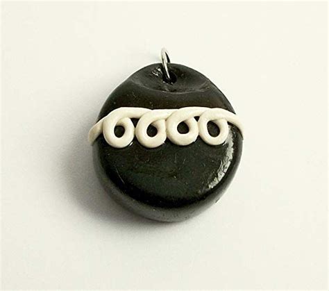 Chocolate Cupcake With White Squiggle Icing Necklace Pendant